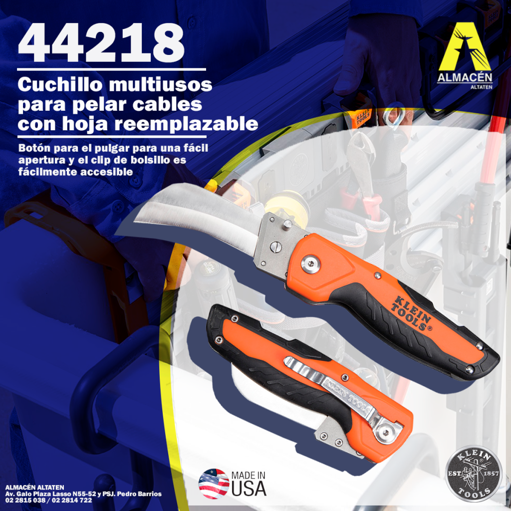 Cuchillo multiusos para pelar cables con hoja reemplazable 44218 ...
